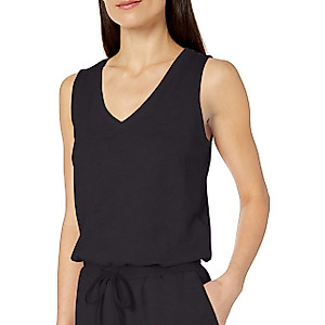 Amazon Essentials Women's Studio Terry Romper, Black, Medium