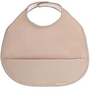 WILLOW + SIM Waterproof Baby Bibs for Baby boy - Better than Silicone & Plastic - Toddler Bibs with Food Catcher - Baby bibs for boys, Feeding bib for Babies and Infants - No Sleeve - Irish Cream