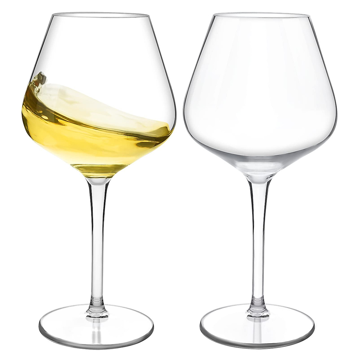 MICHLEY Unbreakable Tritan Plastic Wine Glasses Set of 2(18oz), Red Wine Glass with Long Stem, White Wine Drinking Cup Glassware