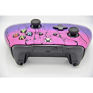 Hand Airbrushed Fade Custom Controller - Compatible with Xbox One (Matte Pink & Purple)