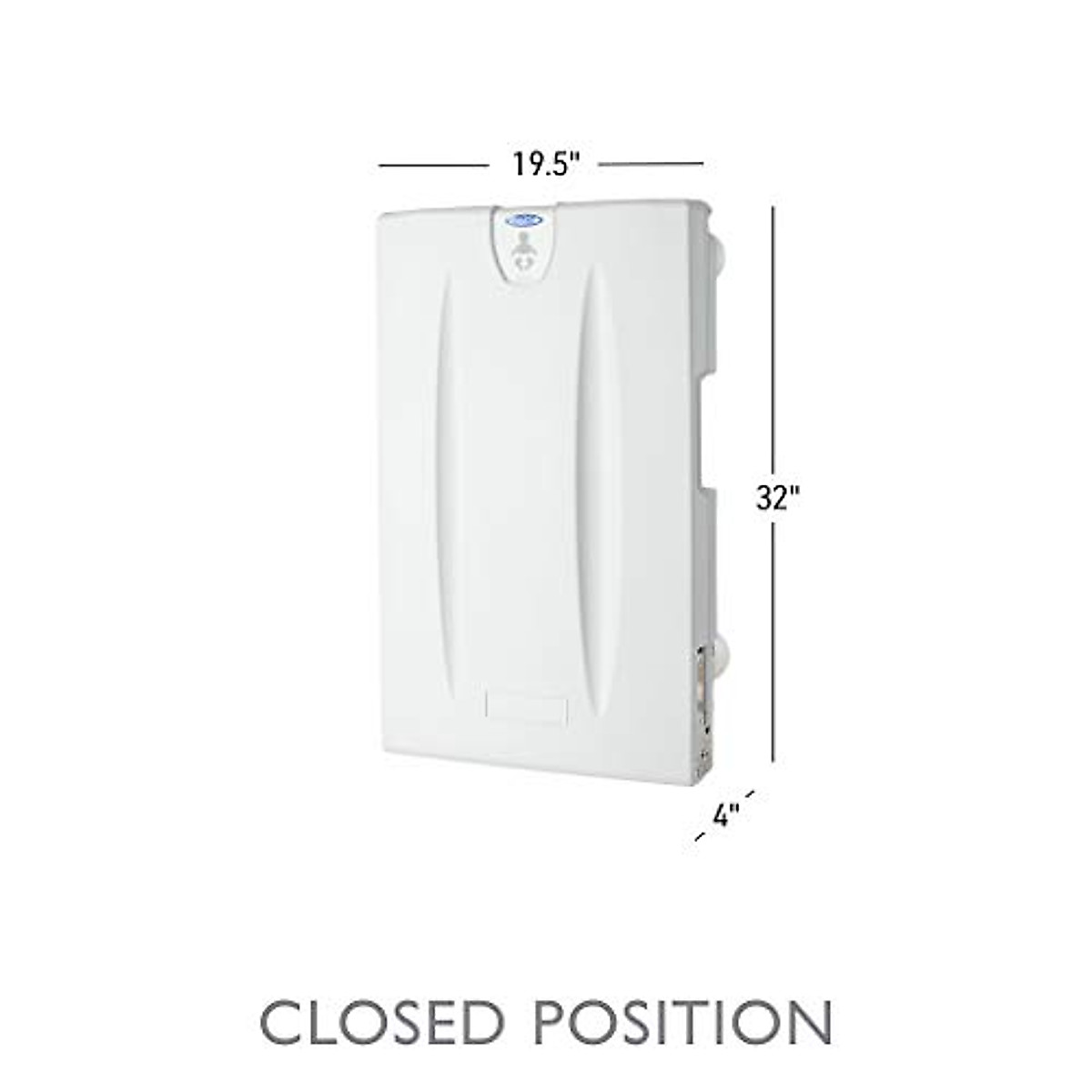 SafetyCraft Wall-Mounted Baby Changing Station, Vertical Changing Table with Safety Straps for Commercial Restrooms, Light Gray