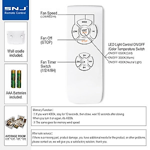 SNJ ceiling fans with lights and remote,Quiet Motor, Easy Install Ideal for Bedroom