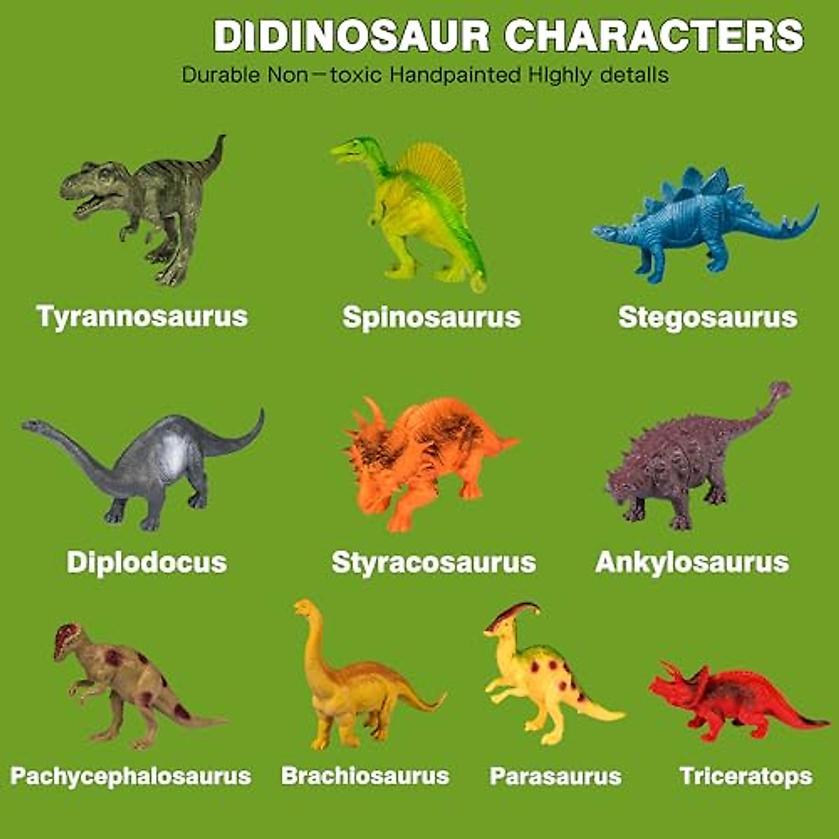 Dinosaur Toys Playset with Activity Play Mat for Kids,Realistic Dinosaur Figures, Trees,Creating a Dino World Including, Birthday Gift for Boys and Girls Ages 3 4 5 6 Years Old