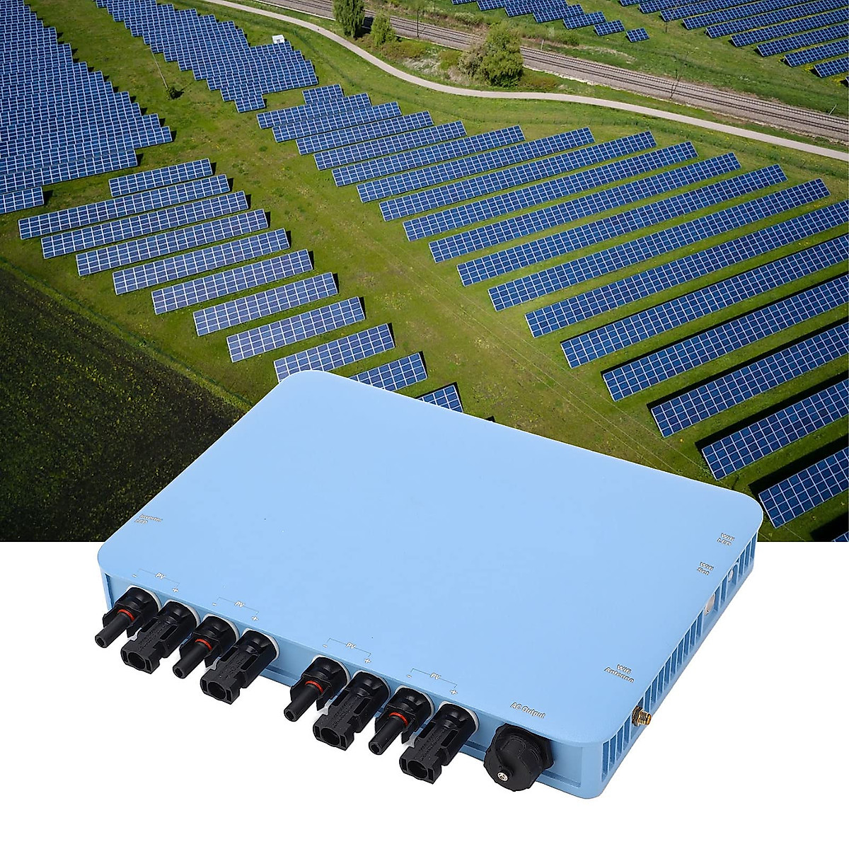 Solar Grid Tie Micro Inverter WiFi Control MPPT DC to AC 120V 230V Pure Sine Output Waterproof Solar Inverter (1500W)