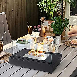 Skypatio Upgrade Portable Table Top Fire Pit, Smores Maker Tabletop Fireplace with Flame Snuffer for Patio or Indoor