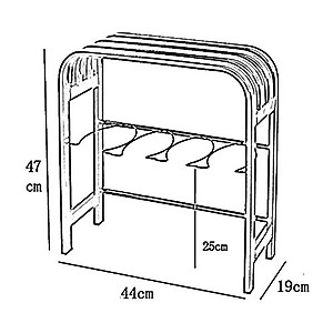 DINGZZ Shoe Shelf Storage Organizer，Entryway Shoe Rack, Home Shelf Storage Cabinet, Bronze