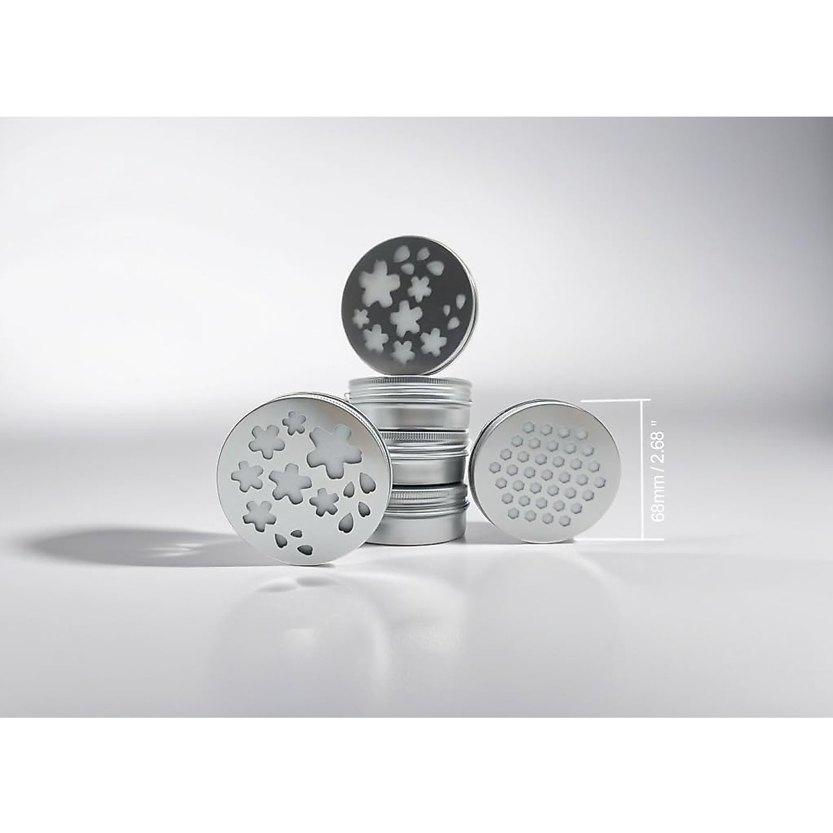 Aukousn, 12 Pack 2 Oz Aluminum Tins With Lids Empty Storage Containers for Air Freshener 3 Styles