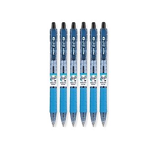 PILOT B2P - Bottle to Pen Refillable & Retractable Ball Point Pen Made From Recycled Bottles, Fine Point, Black Ink, 6 PACK