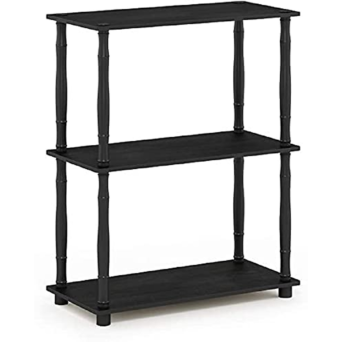 Furinno Turn-N-Tube 3-Tier Compact Multipurpose Shelf Display Rack with Classic Tube, Americano/Black