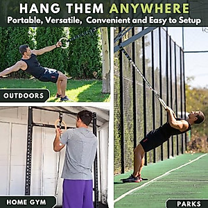 awegym Gymnastic Rings with Adjustable Straps, 1.1" Olympic Rings, Calisthenics Rings Equipment, Gym Rings with Straps for Home Workout, Outdoor Exercise Rings, Crossfit Pull Up Row Dip Ring Training