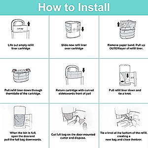 Diaper Pail Liner Refills Bags Compatible with Janibell Akord 330 Series Adult Diaper System, Green, Lightly Scented, 6 Count