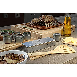 Grill Gods BBQ Smoker Box - Grilling Accessory for Gas Grill and Charcoal Grill made of Stainless Steel with Reinforced Hinged Lid - Handles WoodChips and Pellets to add Barbecue Smoke Flavor