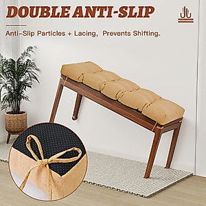 Focuprodu Bench Cushions. Non-Slip Pile Bench Cushion for Indoor and Outdoor in Multiple Scenarios.45x18 Inch Bench Cushion Ideal Cushion for Benches, Sofas and Raised Windows. (45x18x4, Khaki)