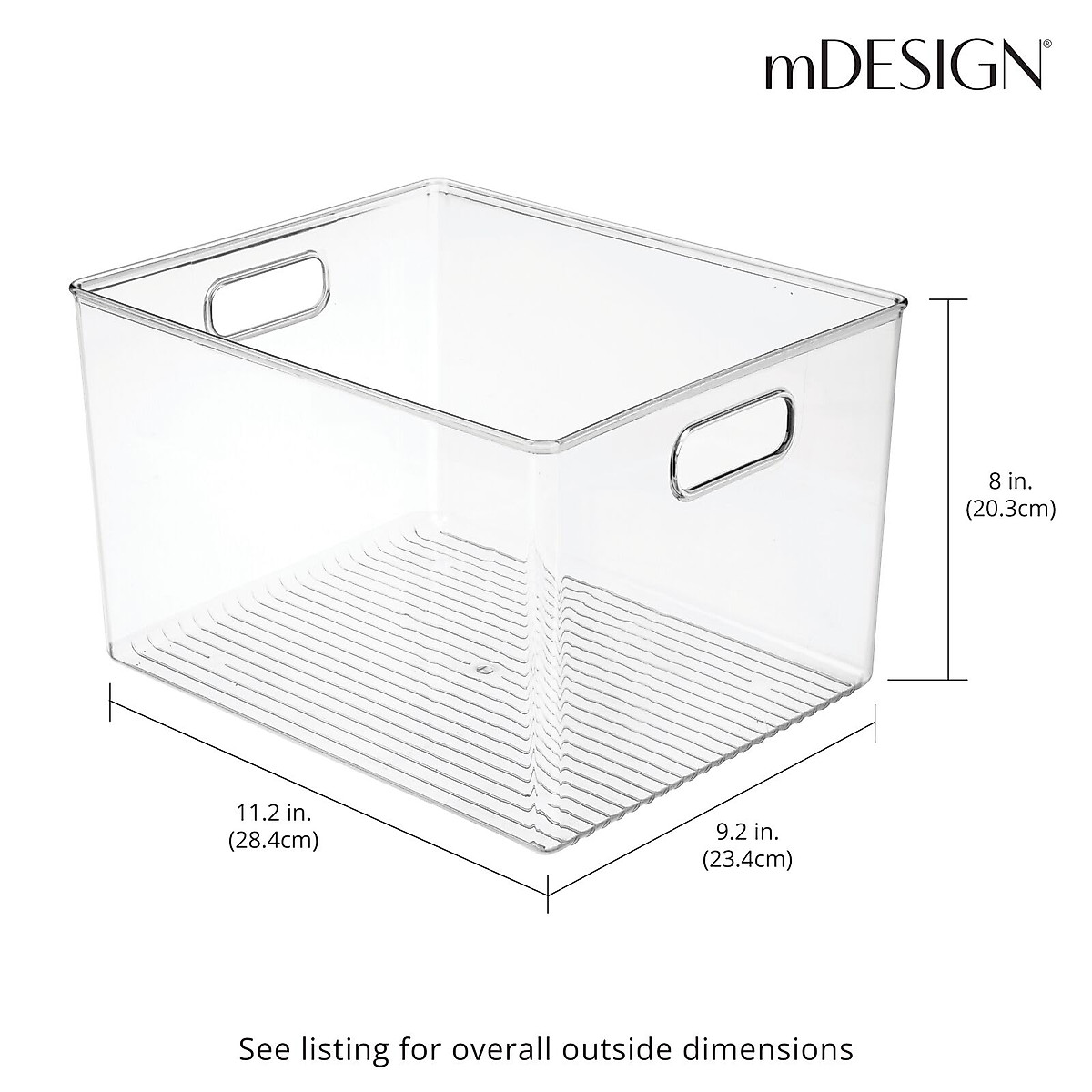 mDesign Large Plastic Storage Organizer Container Bin, Closet Organization for Hallway, Bedroom, Linen, Coat, and Entryway - Holds Clothing, Blankets, and Accessories, Ligne Collection, Clear