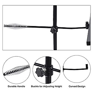 Lineslife Swivel Campfire Grill, Adjustable Heavy Duty Steel Campfire Grill Grate, Fire Pit Grill Grate Over Fire Pit with Carrying Bag for Outdoor Camping BBQ, Rectangle Black