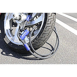 BRINKS - 7 ft x 5/8" Commercial Steel Braided Loop Cable - Heavy Duty Vinyl Wrap for Corrosion Protection, Black