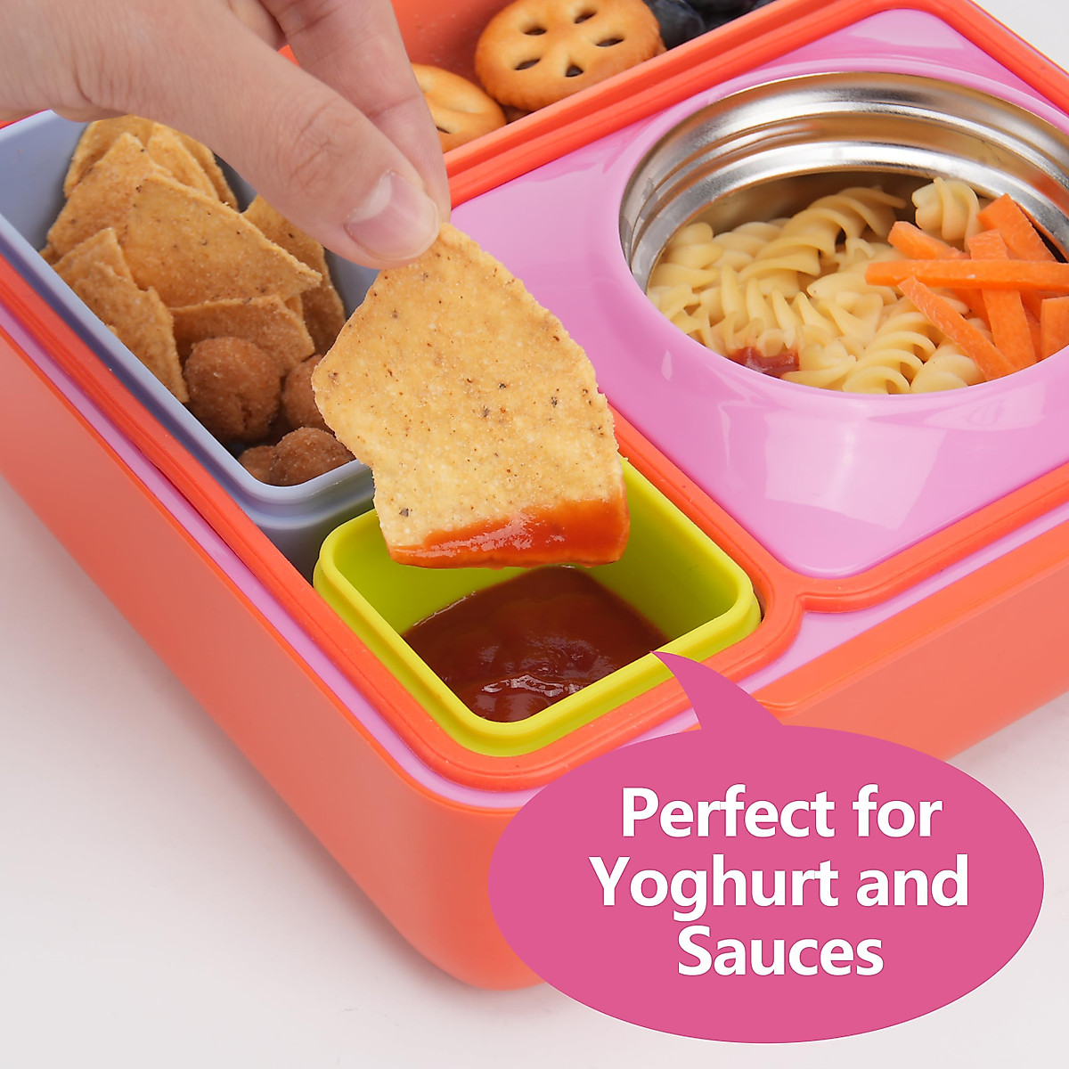 Viotiin Silicone Dips Containers Compatible with OmieBox, 4 Pack Salad Dressing Container To Go for Most Bento Lunch Box, Small Snack Condiment Container with Lids for kids