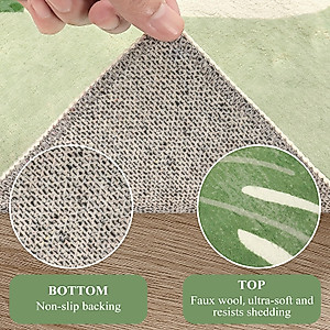 Lukinbox Leaf Area Rugs for Living Room, 3x5 Green Washable Throw Rugs Tropical Monstera Plant Non-Slip High Traffic Bedroom Rugs Indoor Outdoor Carpet for Porch Dinning Room Entryway Kitchen