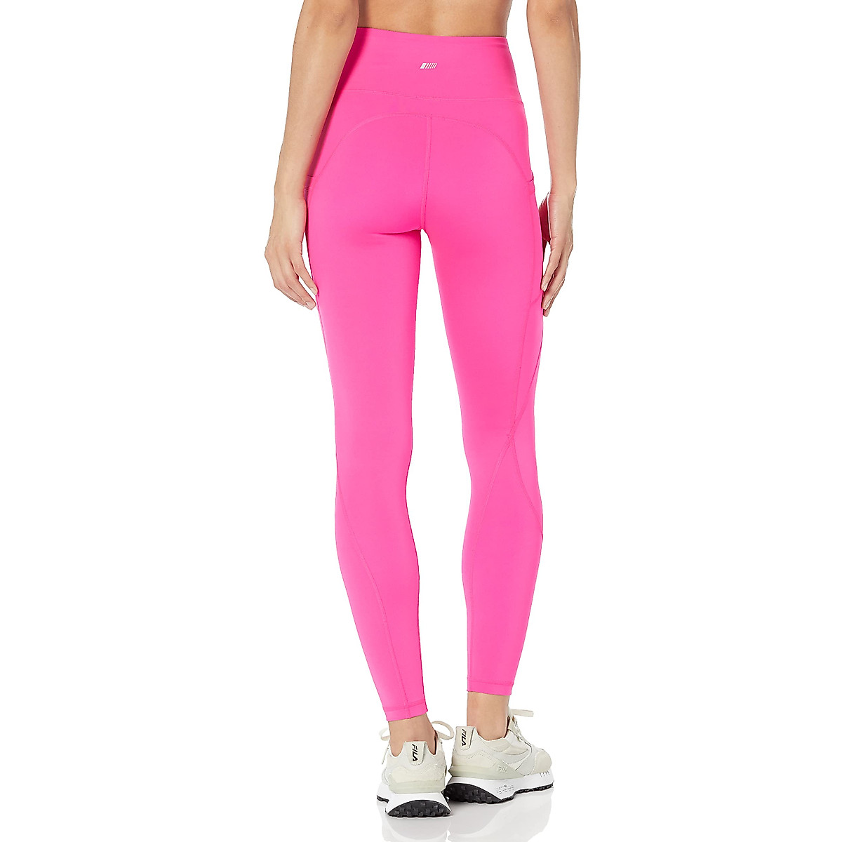 Amazon Essentials Women's Active Sculpt High Rise Full Length Legging with Pockets (Available in Plus Size), Neon Pink, Medium