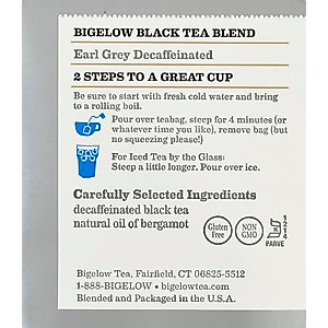 BigelowTea Earl Grey Tea (Decaffeinated), 20 Count(Pack of 1)