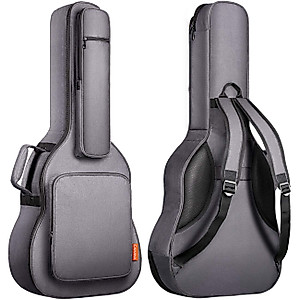 CAHAYA Guitar Bag Acoustic Reinforced 0.7 In Thick Sponge Soft Padded Guitar Case with 5 Pockets,Neck Cradle,Back Hanger Loop for 39 40 41 In Acoustic Classical Guitars CY0176