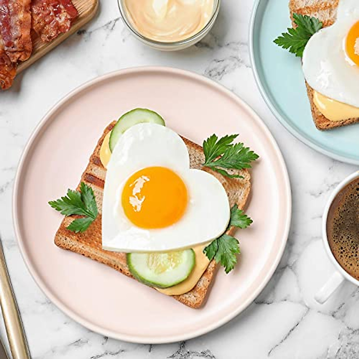 5 Pieces Heart Shape Cookie Cutter Set Valentine Cookie Cutter Stainless Steel Heart Cutter Valentine's Day Present for Sandwiches, Cookie, Biscuit