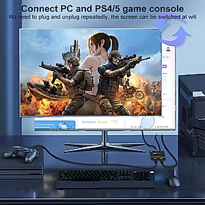 CABLEDECONN HDMI 2.1 Ultra HD 8K High Speed 48Gbps Directional Switch Adapter 2in 1out 8K@60Hz 4K@120Hz Converter Compatible with XBOX PS5 Projectors Monitors