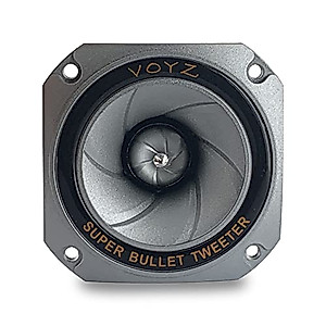 VOYZ 400 Watt 3.5” Piezo Super Horn Tweeters Aluminum Diaphragm 4-8 ohms - Silver Housing with Capacitor 1 Pair (2pcs) (PET-1944)