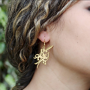 Persian Iranian Farsi Poem Earrings Eshgh Earring (Gold Plated)