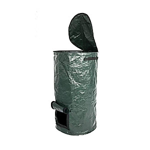 Aqur2020 Compost Bin Bag, Reusable Garden Yard Waste Bag, PE Compost Bag Environmental Organic Compost Bag Organic Waste Bag for Lawn Yard (35x60 cm)