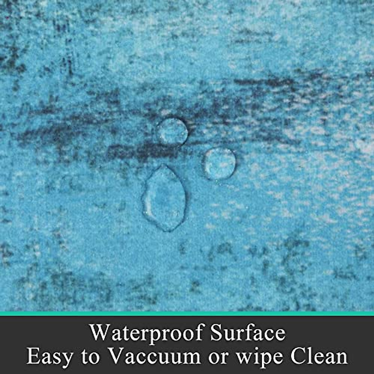 Pauwer Kitchen Rug Sets 3 Piece with Runner Farmhouse Kitchen Rugs and Mats Non Skid Washable Cushioned Kitchen Area Rug Floor Mat Waterproof Runner Rugs for Hallway Kitchen Laundry Room, Turquoise