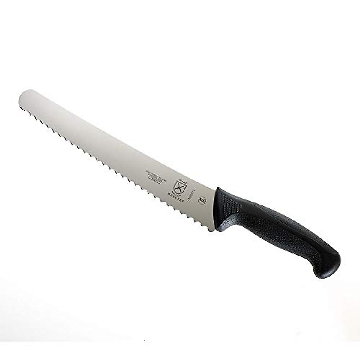 Mercer Culinary M23211 Millennia Black Handle, 10-Inch Left Handed Wavy Edge Wide, Bread Knife