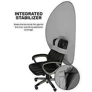 Webaround Mega 63" | Grey | Portable Collapsible Webcam Backdrop | Attaches to Any Chair | Wrinkle-Resistant Fabric | Ultra-Quick Setup and Takedown | Perfect for Zoom, Webex, Teams, etc.