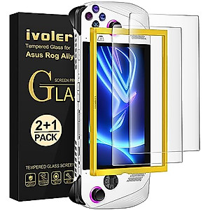 ivoler [2 Pack Screen Protector Matte Tempered Glass for ASUS ROG Ally Gaming Handheld 7 inch 2023 with [Alignment Frame], Matte Anti Glare Screen Protector for ASUS ROG Ally Gaming Handheld-7 inch