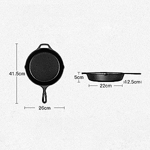 WBDHEHHD Deep Stir Fry Pan,Frying Pan Non-Stick Cast Iron Pan Uncoated Steak Frying Induction Cooker Universal Without Lid