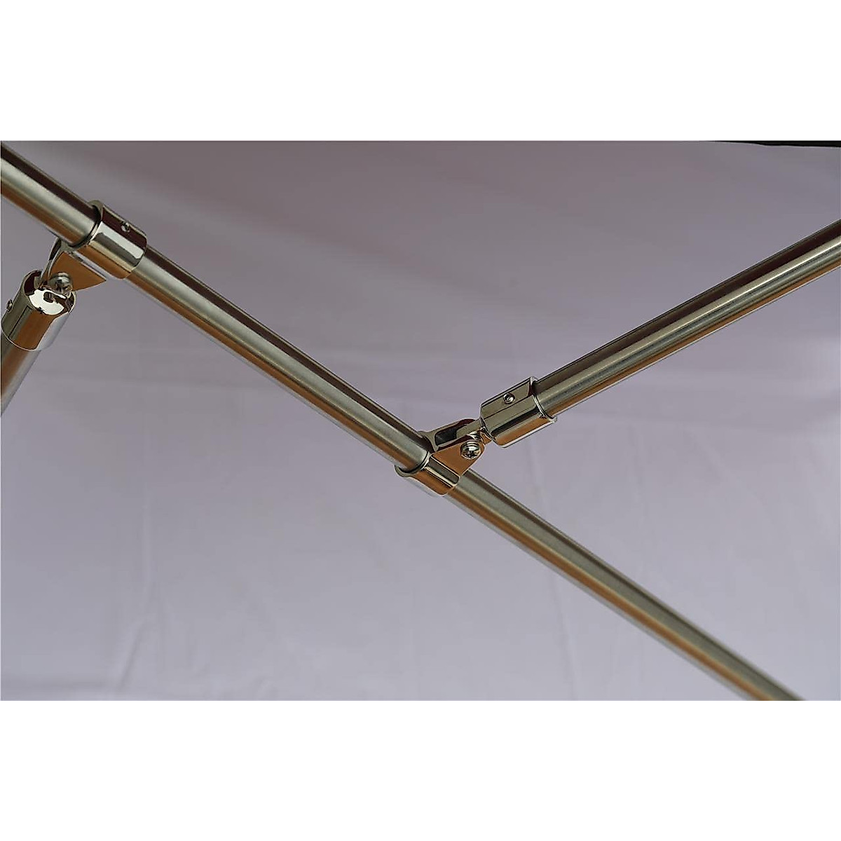 SBU Light Grey Stainless Steel 3-Bow Bimini Top Compatible for Regal 1900 FASTRAC BR W/SWPF for Model Years 2010-2017