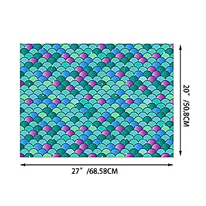 Mermaid Scale Wrapping Paper Set - 8 Sheets Mermaid Wrapping Paper Gift Wrapping Paper, Mermaid Themed Birthday Wrapping Paper for Girls Birthday Christmas Baby Shower Party Supplies - 20'' x 27''