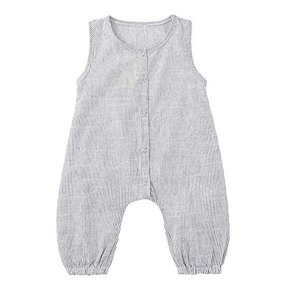 Symunnia Toddler Baby Summer Clothes Sleeveless Tank Bodysuit Stripe One Piece Jumpsuits Linen Romper Outfit(6-9months,Striae)