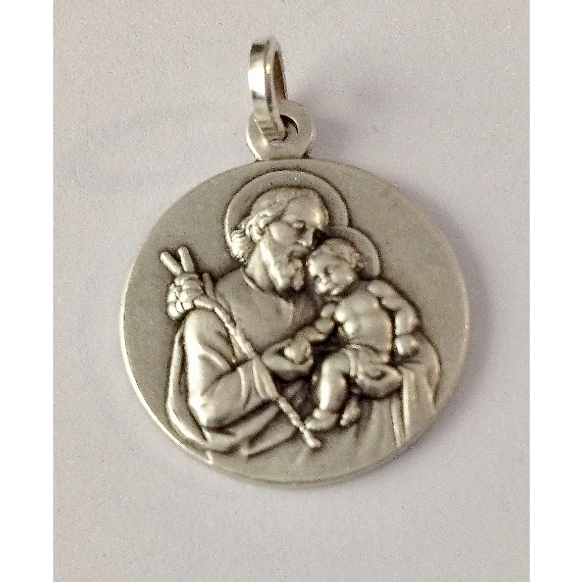 I G J 925 Sterling Silver Saint Joseph Medal - Patron Saint of Workers and Good Death and of the Universal Church