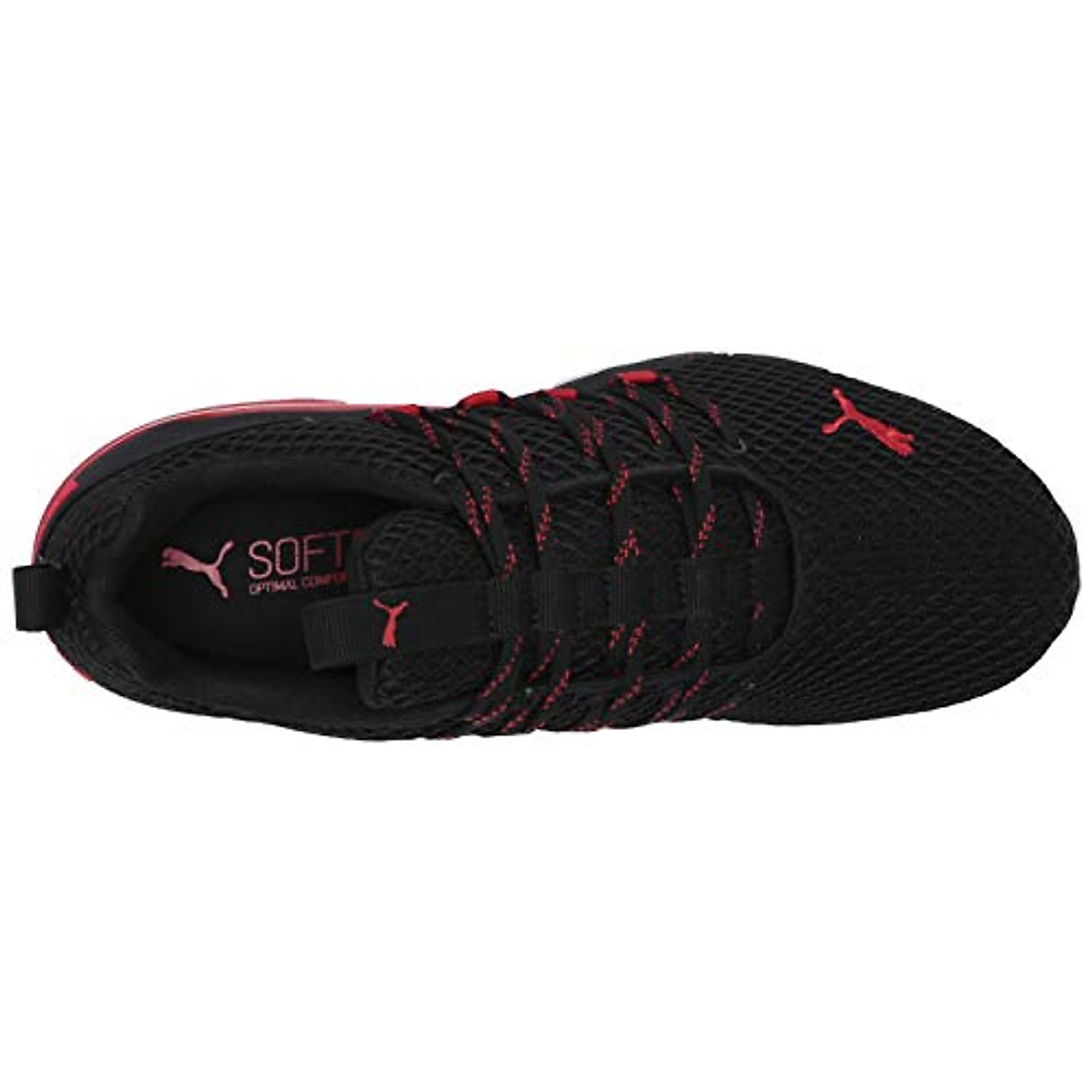 PUMA Mens Axelion Cross Trainer, SPARK PUMA Mens Black-High Risk Red, 10.5