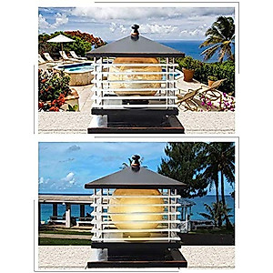 ZZYJYALG Modern Creative Aluminum Post Lights European Pastoral Creative Outdoor Ball Column Lights Waterproof Acrylic Lampshades Garden Park Street Villa Home Lighting Pillar Lamps