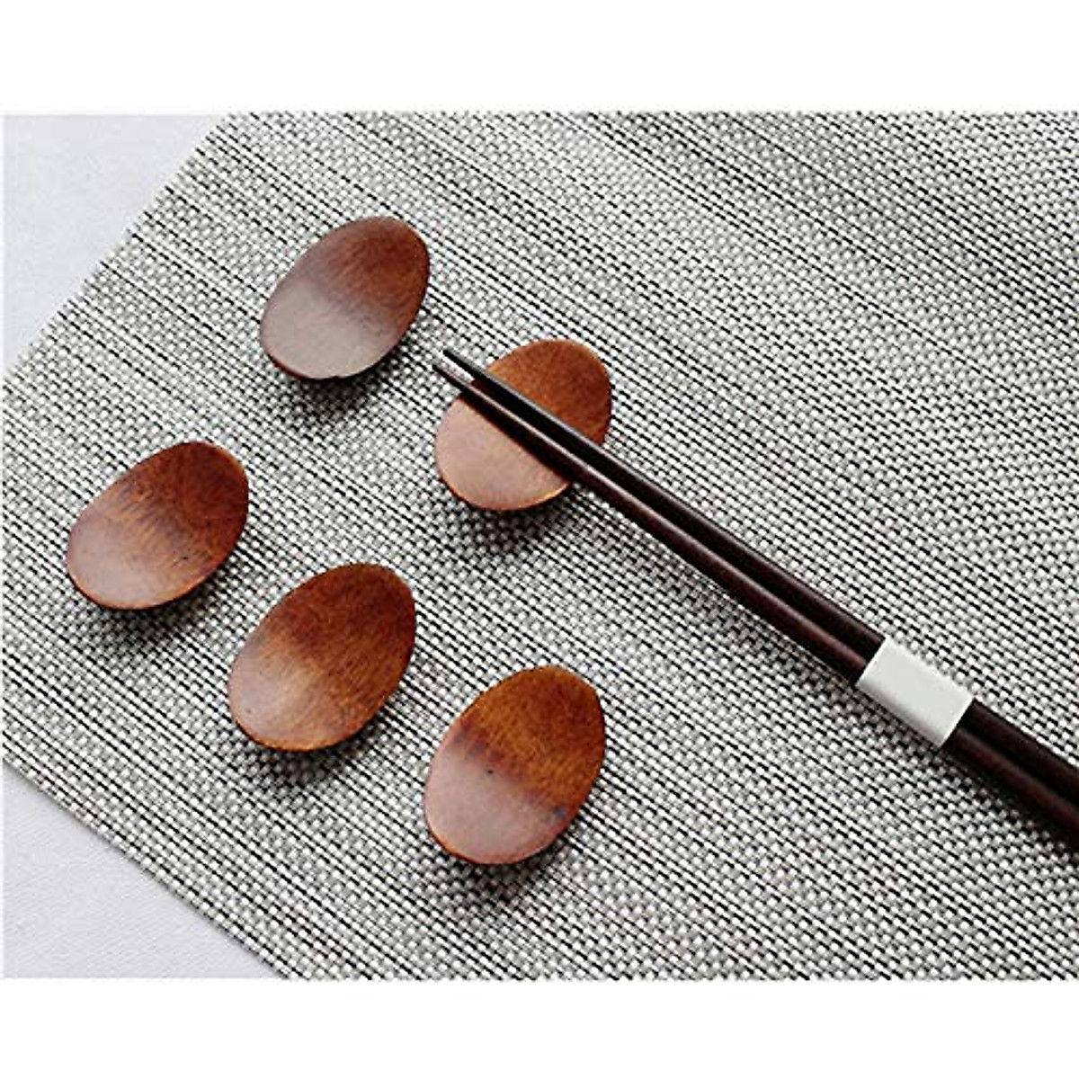 Chopstick Rest Tsehuar 5 PCS Wood Chopsticks Holder Dinner Server Spoon Fork Knife Stand Holder