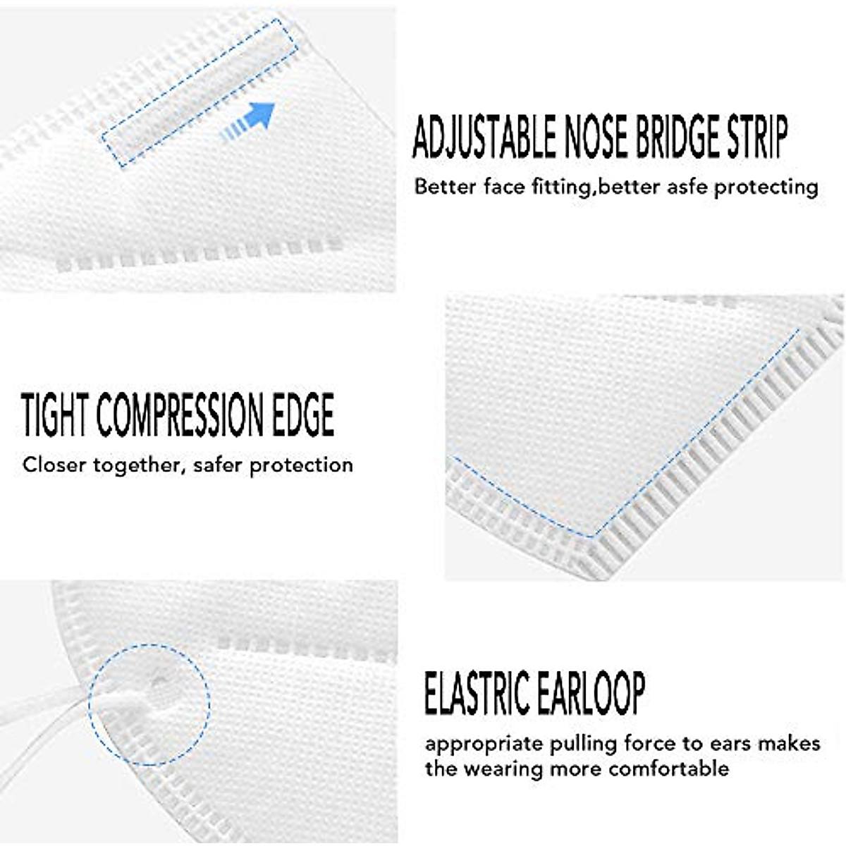 YIDERBO White KN95 Face Mask Pack of 20 Individually Packaged 5-Ply Disposable Face Masks Filter Efficiency≥95% Protection Against PM2.5, Fire Smoke, Dust Cup Dust Mask
