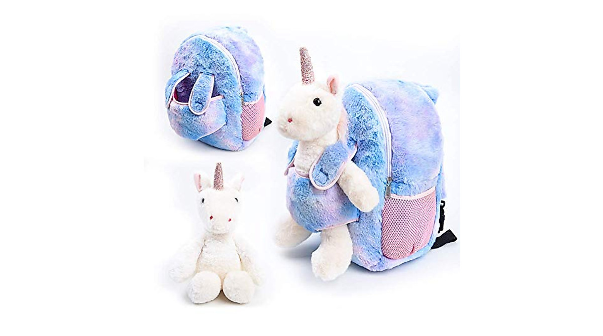Funday Unicorn Kids Backpack - 3-Way Trolley & Plush Toy