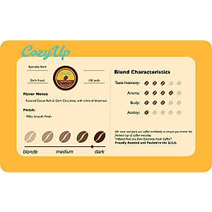 CozyUp Specialty Dark, Single-Serve Coffee Pods for Keurig K-Cup Brewers, Dark Roast Coffee, 100 Count