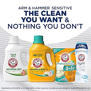 Arm & Hammer Sensitive Skin Free & Clear, 105 Loads Liquid Laundry Detergent, 105 Fl oz