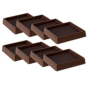 CalPalmy 2X2 Square Rubber Furniture Caster Cups with Anti-Sliding Floor Grip (Set of 8) - Customer Trusted Floor Pads for Furniture Legs and Furniture Floor Protectors