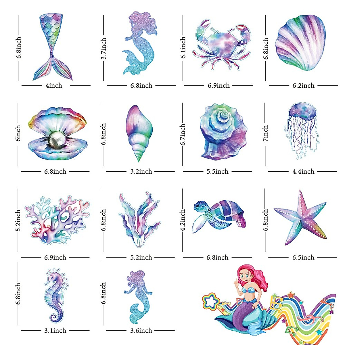 30 Pcs Mermaid Hanging Swirl - Mermaid Party Decorations, Mermaid Party Supplies for Girls, Ocean Mermaid Ceiling Streamers for Mermaid Party Favors, Baby Shower and Theme Birthday Party Decoration