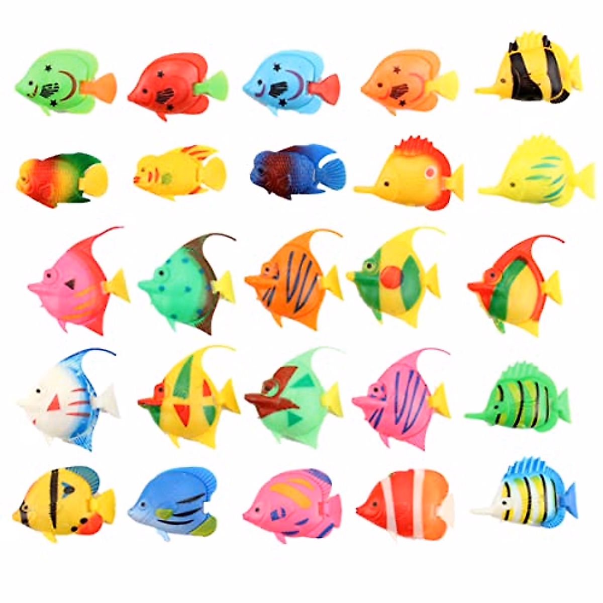BESTOYARD Ocean Decor Miniature Toys 50 pcs Fish Aquarium Rubber Squirting Fish Artificial Plastic Fish sea Fish Animals Toys Ornament Plastic Fake Ocean Decor Miniature Toys