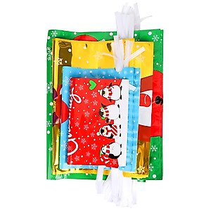 STEFORD 30PCS Christmas Drawstring Gift Bags,Lager Size Xmas Gift Wrapping Goodies Bags